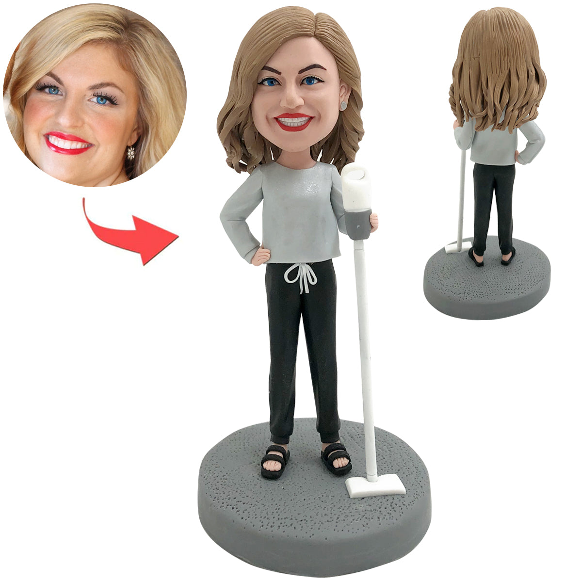 Personalized Custom Bobblehead Cleaning Mom With Vacuum Cleaner as ...