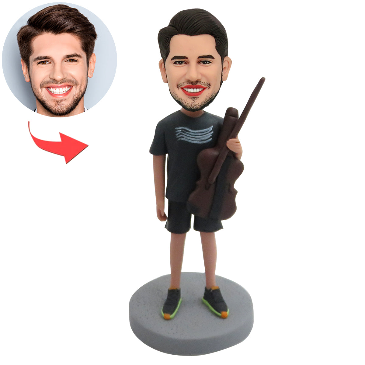 Custom Bobblehead for Music Lovers with Violin From His Photos ...