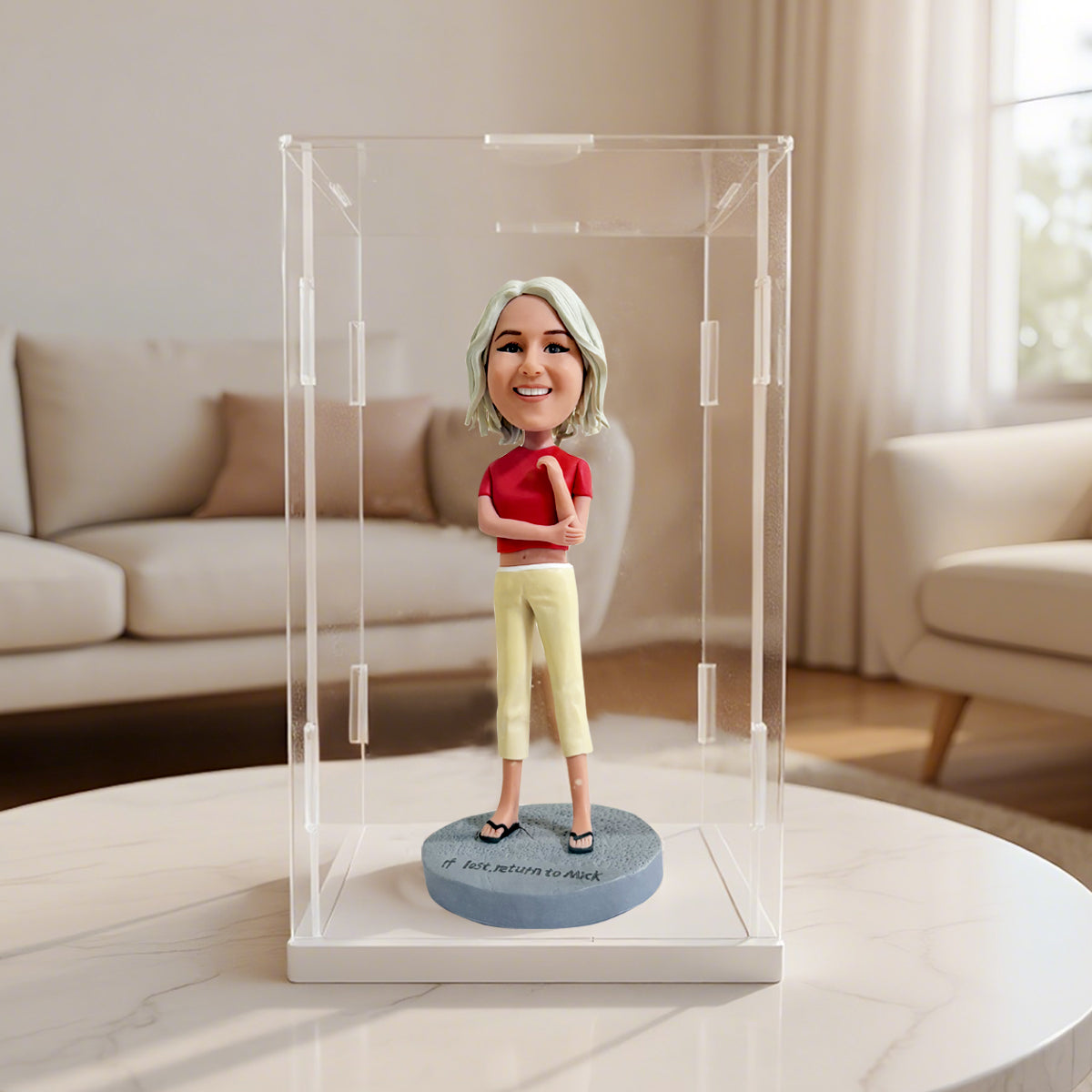 Bobblegifts Acrylic Display Case Dustproof Bobblehead Box Desktop Stand ...