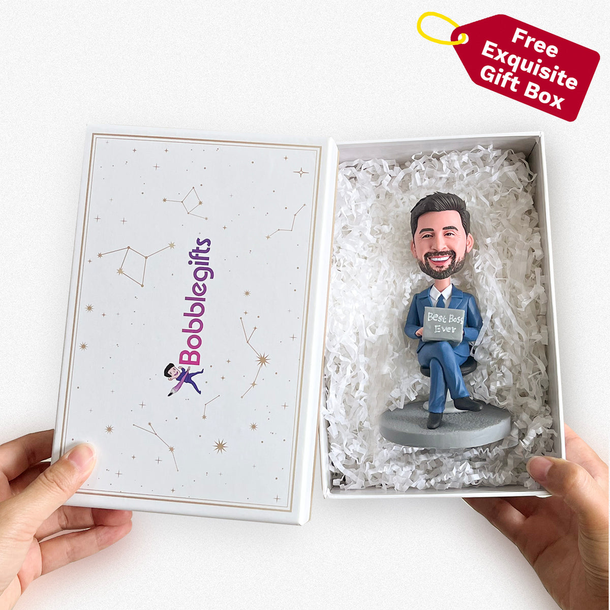 Personalized Male Boss Working with Computer Custom Bobblehead ...