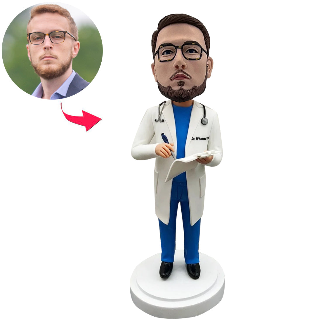 Personalized Custom Doctor Bobblehead with Stethoscope From Photos ...
