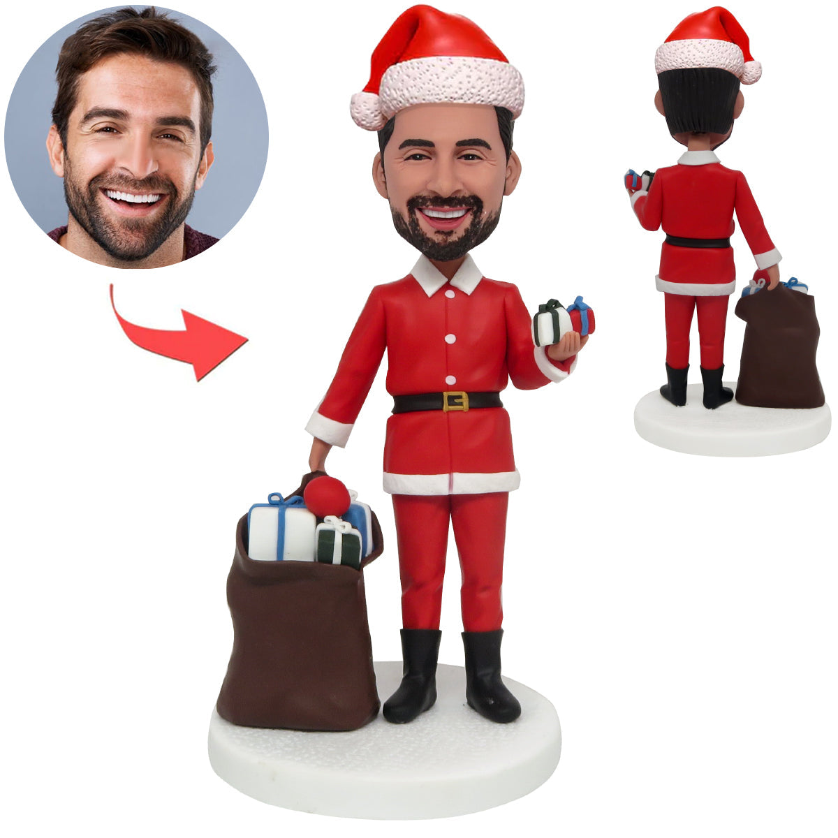 Custom Bobblehead Santa Claus with Christmas gifts From Photo Online ...
